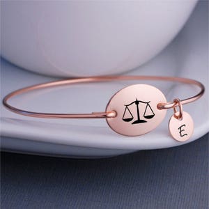 Scales of Justice Bracelet, Gift for Lawyer, Law School Graduate Gift ...
