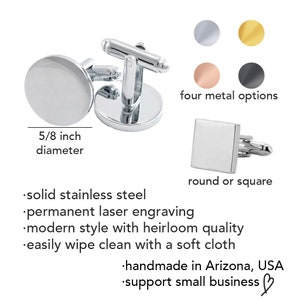 Custom Engraved Logo Cufflinks, Custom Logo Gifts, Engraved Logo Cuff ...