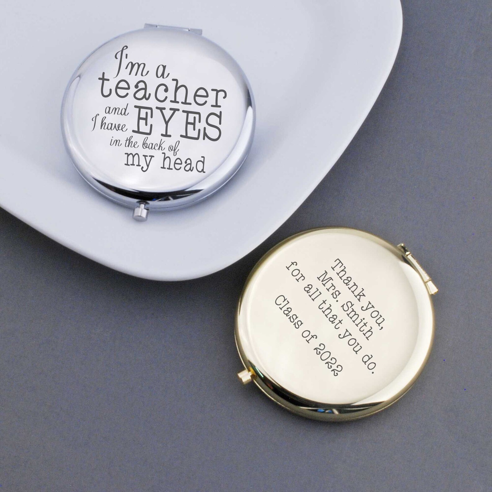 Gifts for Teacher Coworker, Eyes on the Back of My Head Compact Mirror ...