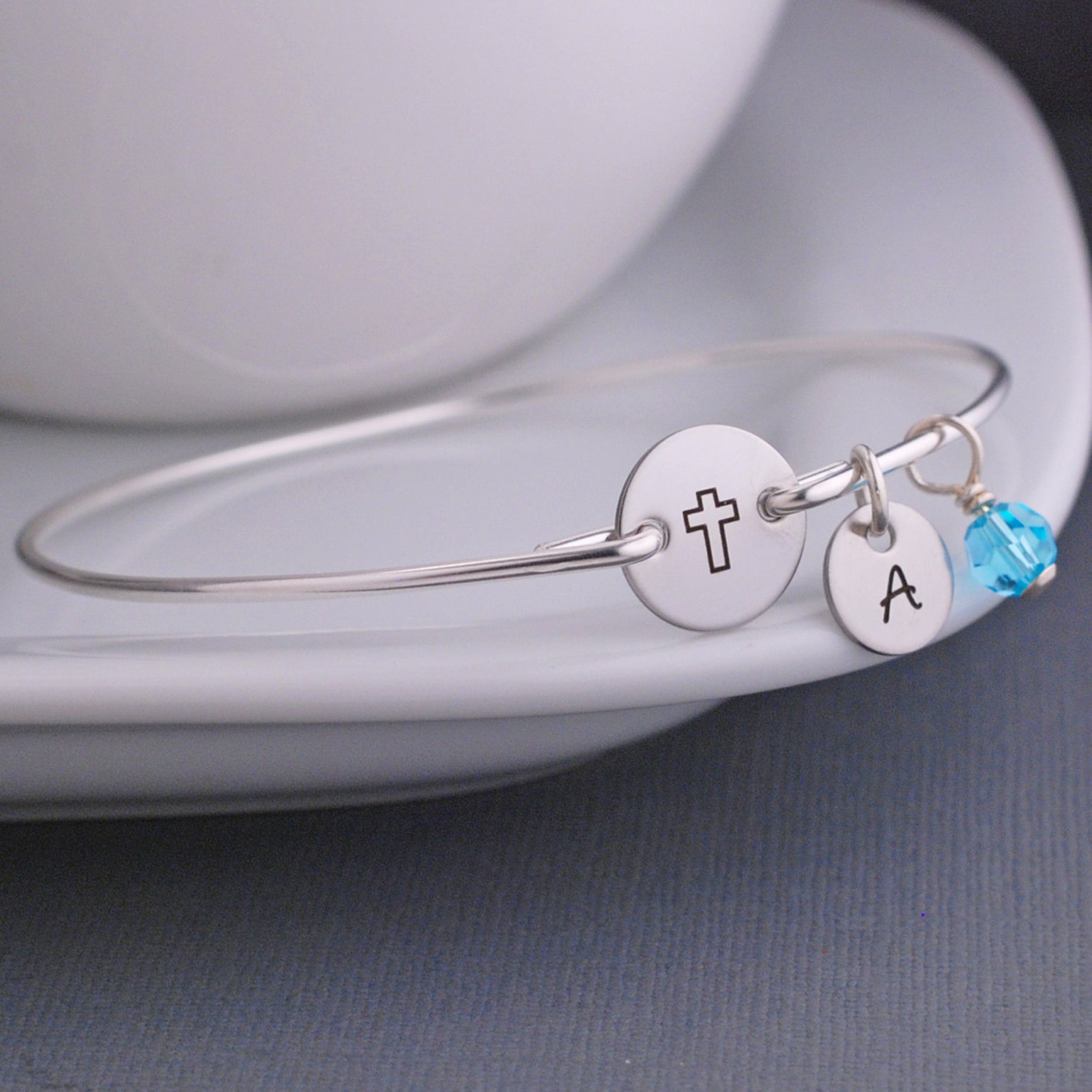 Cross Jewelry Silver Cross Bangle Bracelet Christian - Etsy