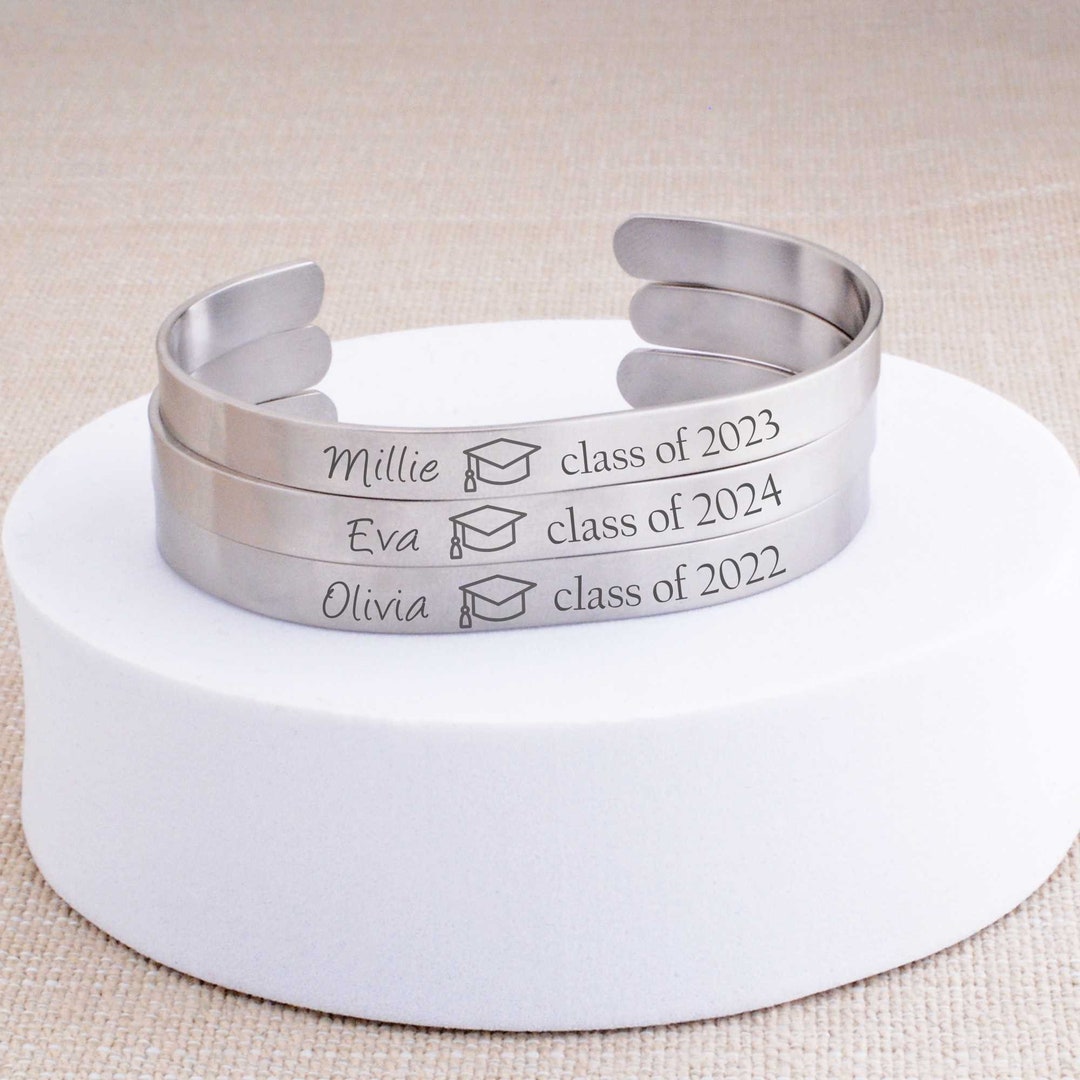 Graduation Gift for Class of 2024, Custom Engraved Cuff Bracelet, Gift ...