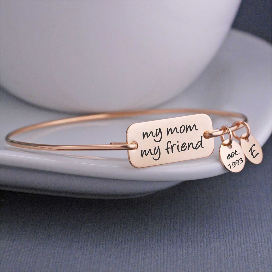 My Mom My Friend Bracelet, Personalized Mother's Day Gift Bracelet for ...
