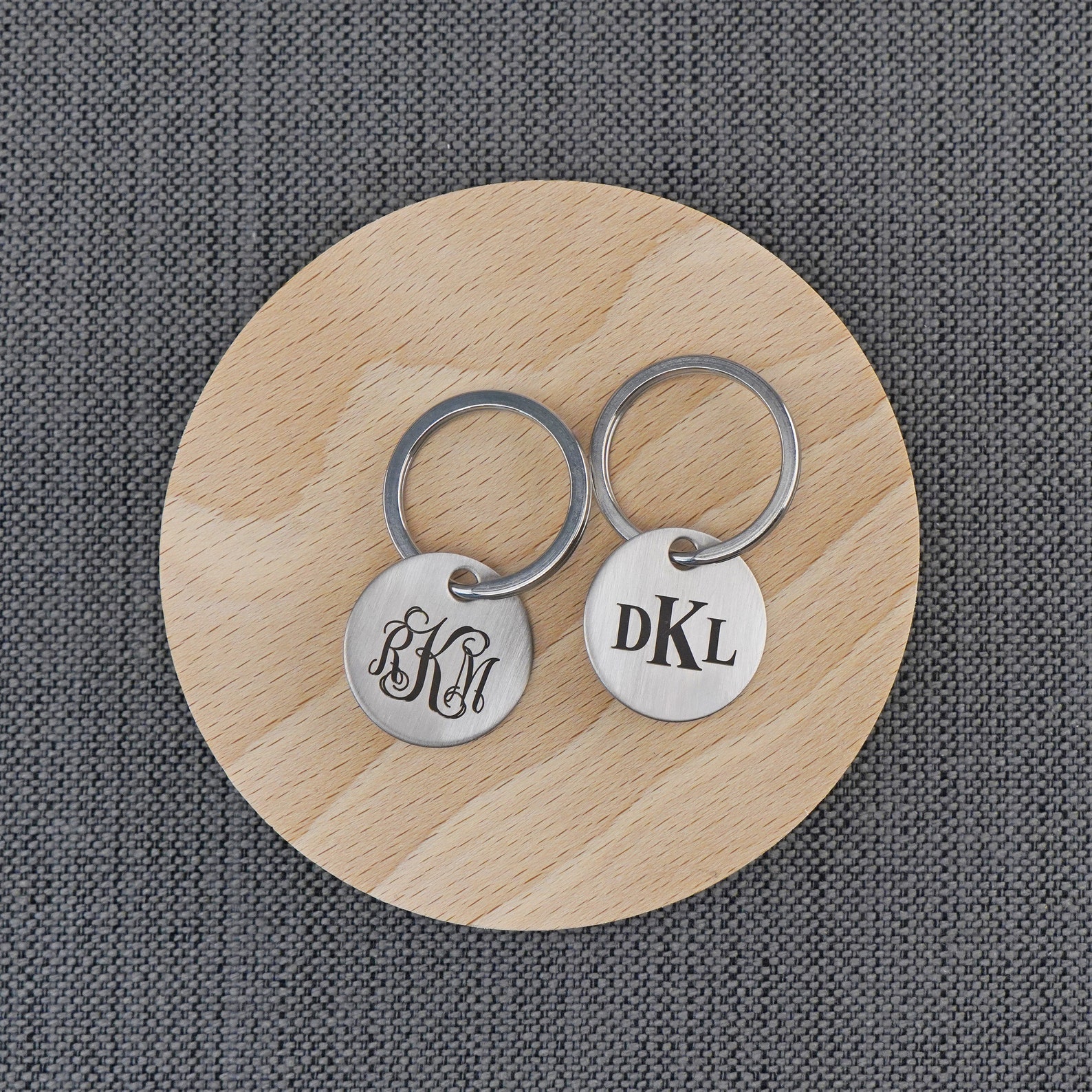 Monogram Keychain Personalized Monogrammed Gift for Wedding | Etsy