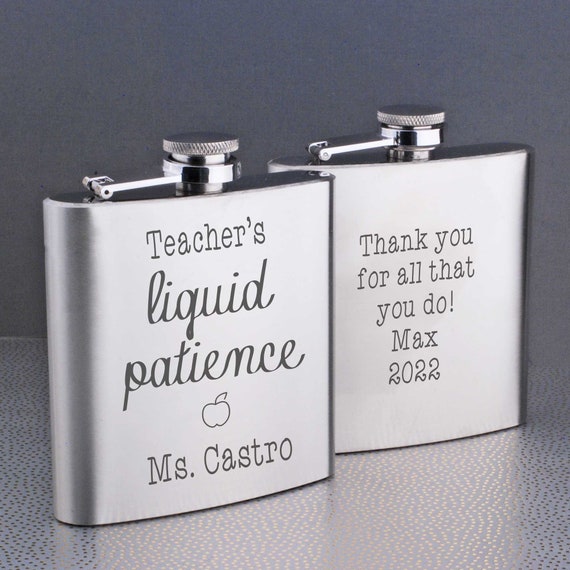 Teacher Gift Flask for Him or Her Liquid Patience Flask - Etsy