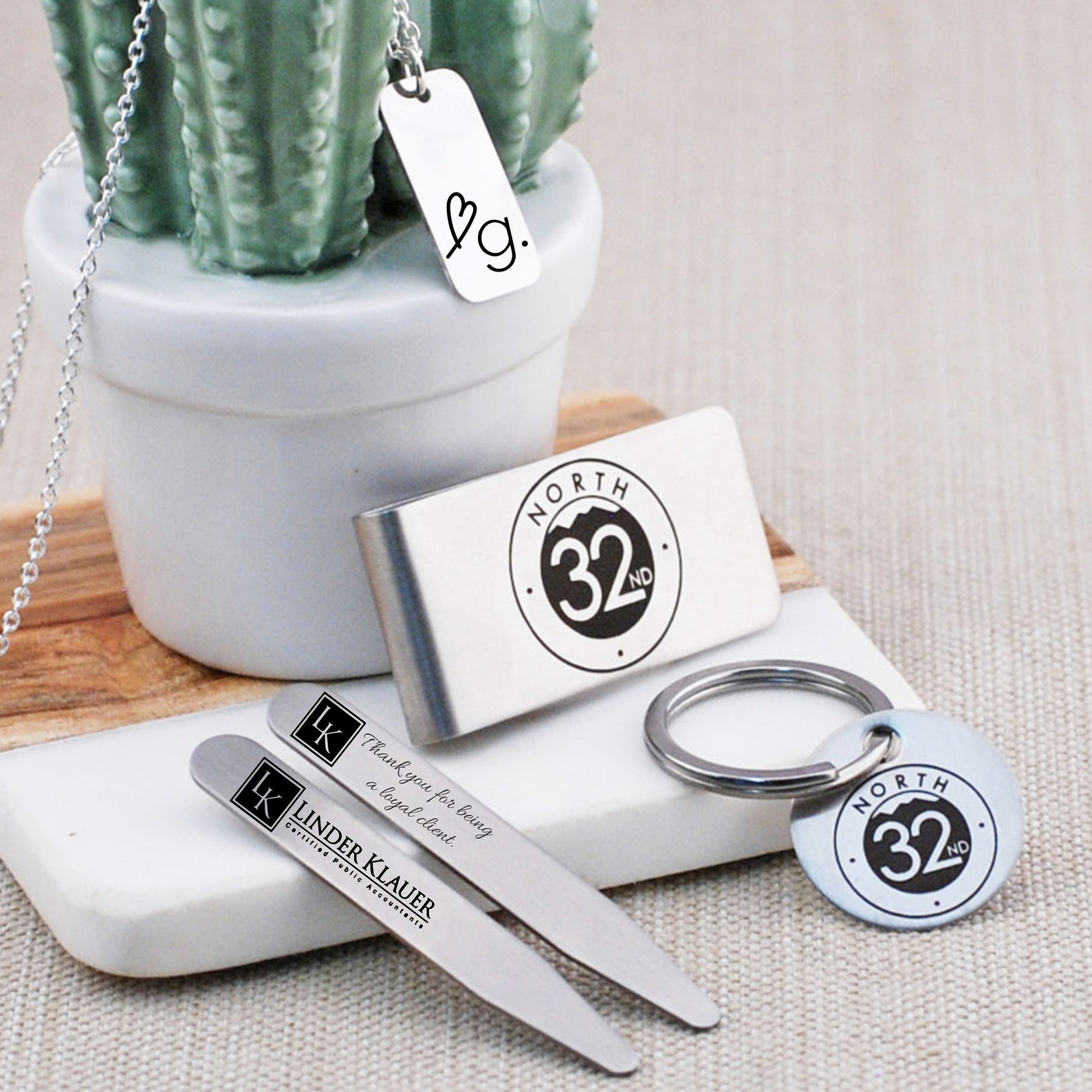 Business Logo Money Clip, Custom Engraved Logo Money Clip, Corporate ...