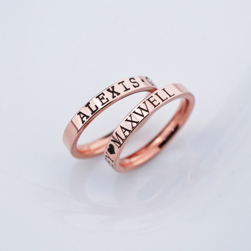 Rose Gold Stacking Rings Names - Etsy