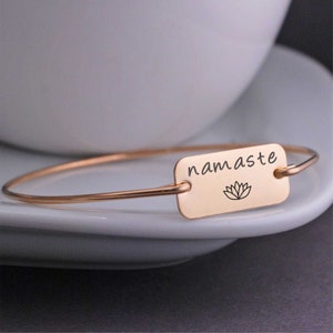 Namaste Jewelry, Namaste Bracelet, Yoga Lotus Jewelry, Namaste Bangle ...