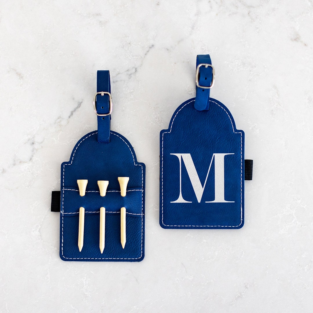 Personalized Single Initial Golf Bag Tag With Tees, Gift for Golfer ...