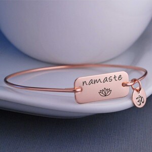 Namaste Jewelry, Namaste Bracelet, Yoga Lotus Jewelry, Namaste Bangle ...