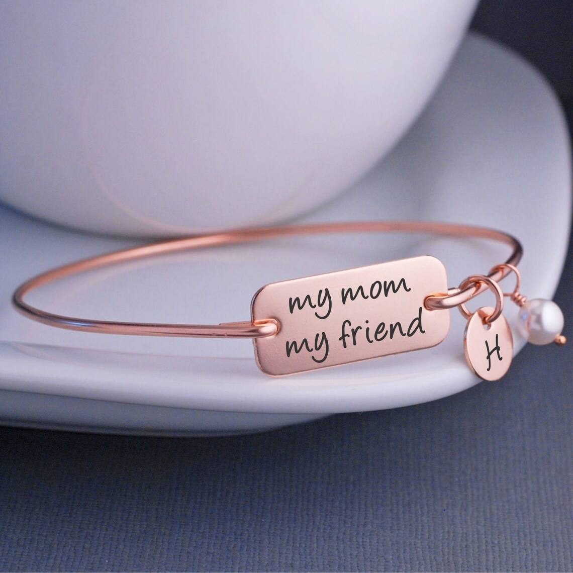 My Mom My Friend Bracelet Personalized Mother's Day | Etsy