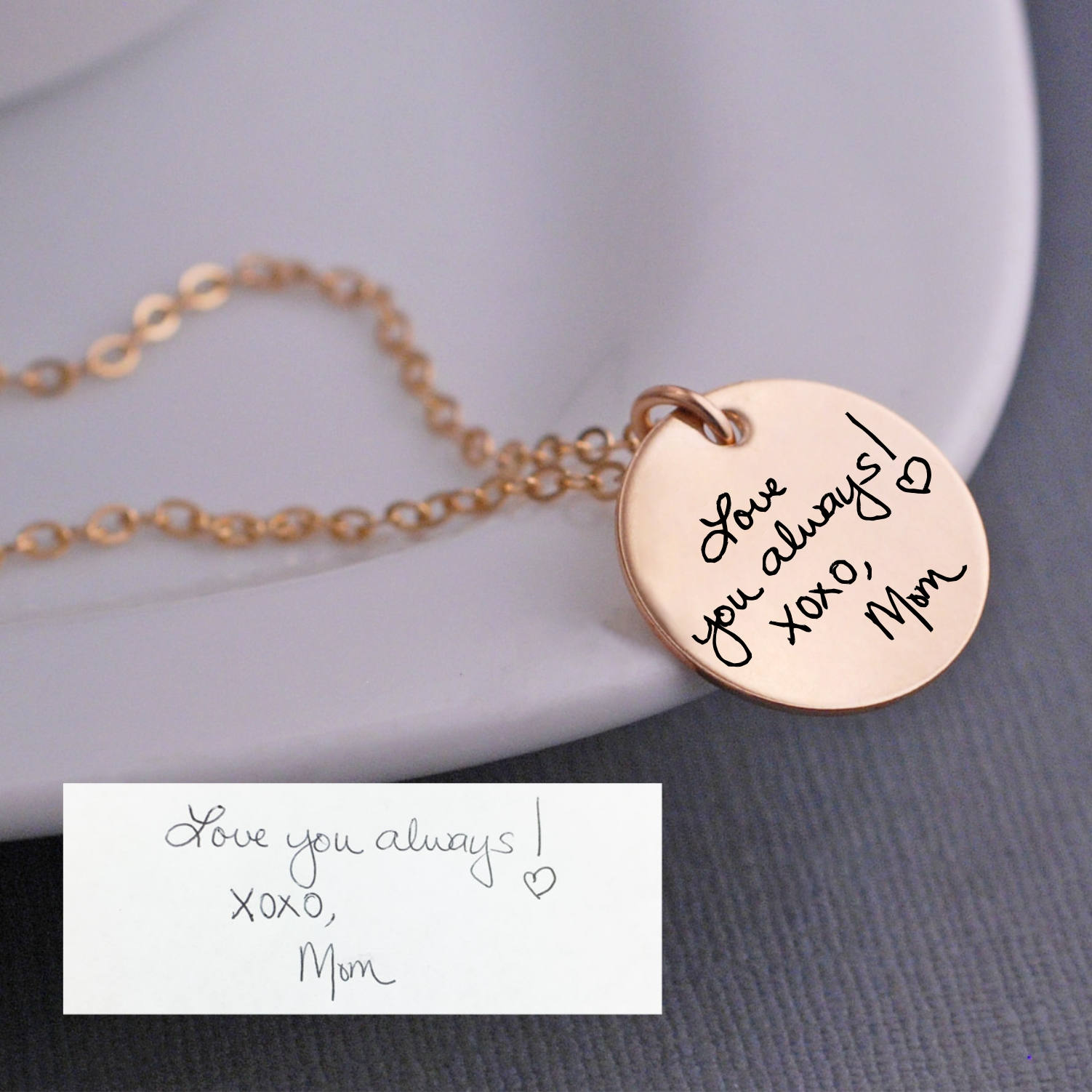 Custom Handwriting Necklace Gold Handwriting Jewelry Etsy