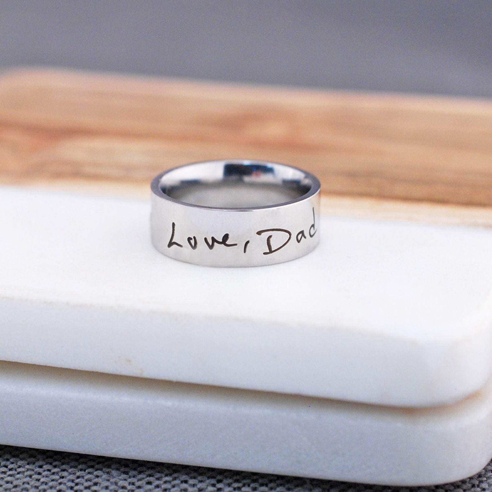 Engraved Handwriting Ring Custom Handwriting Ring - Etsy