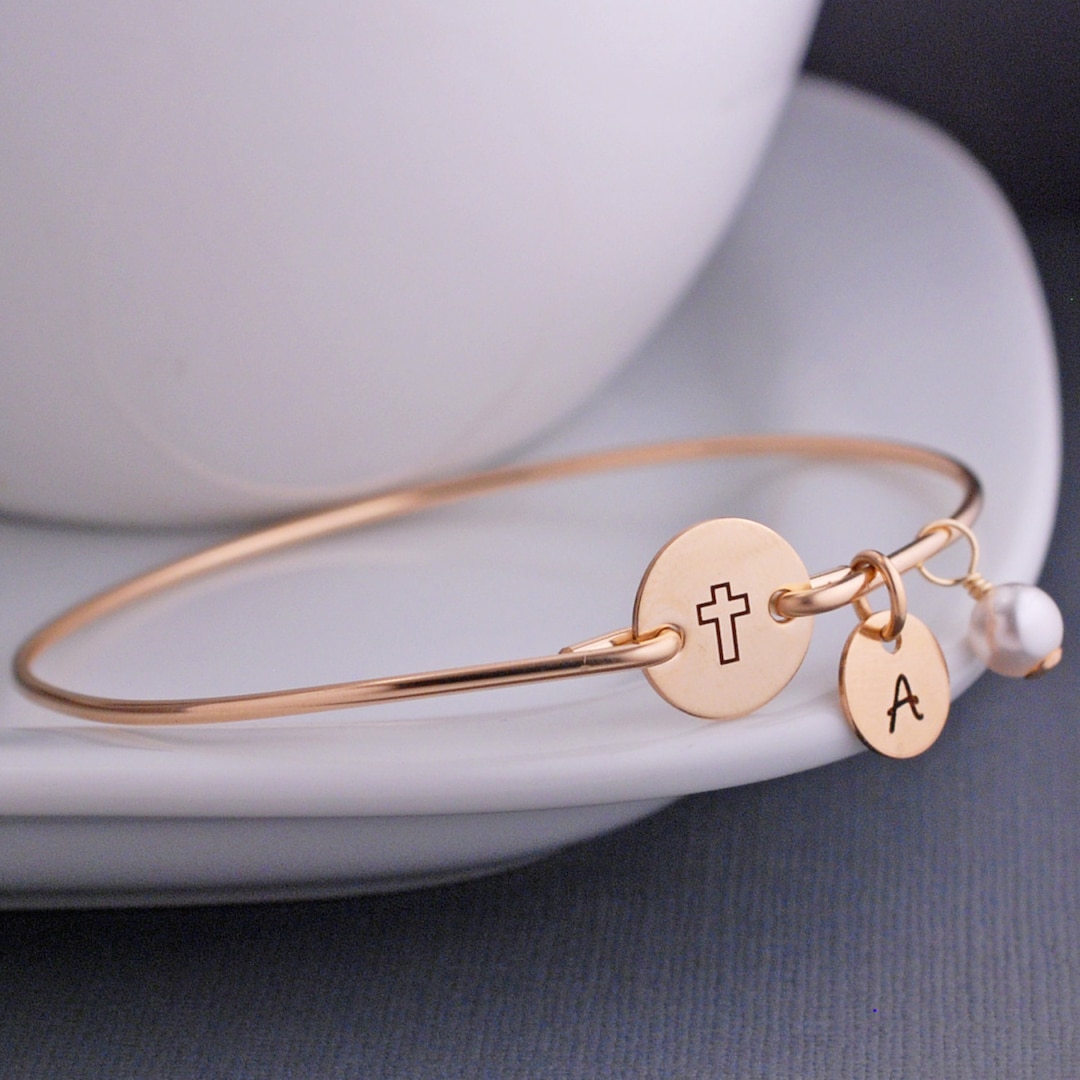 Cross Bracelet, Custom Cross Jewelry, Baptism Gift, Confirmation ...