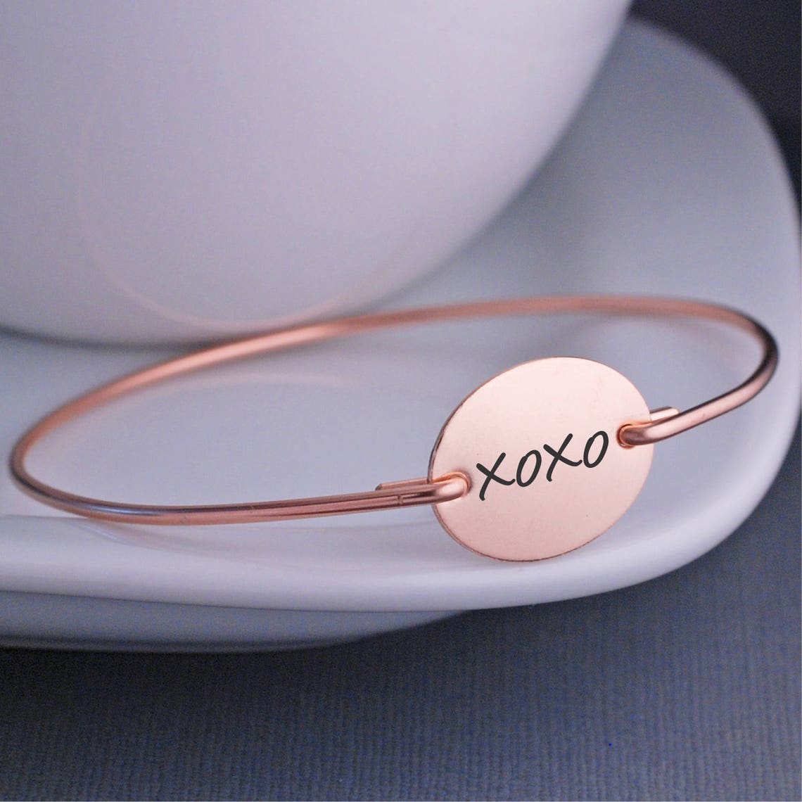Custom XO Jewelry, Wedding Day Bracelet, XOXO Hugs and Kisses Bangle ...