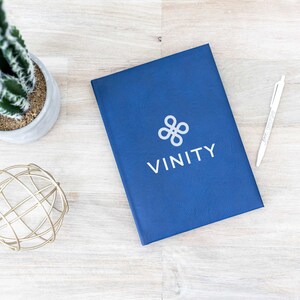 Business Logo Journal, Vegan Leather Journal, Notebook With Company ...