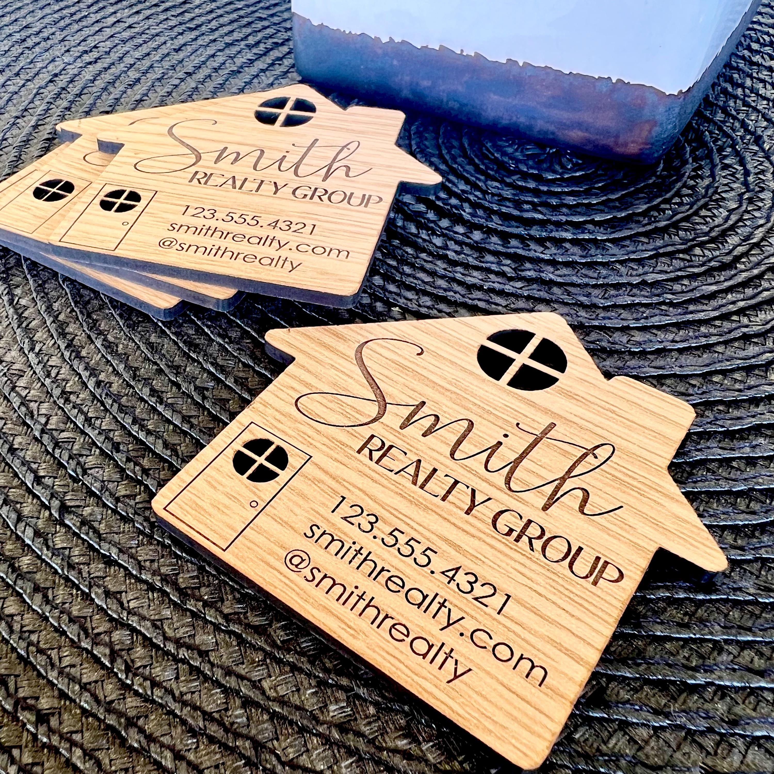 Custom Wood Business Cards for Real Estate Professional, Unique ...