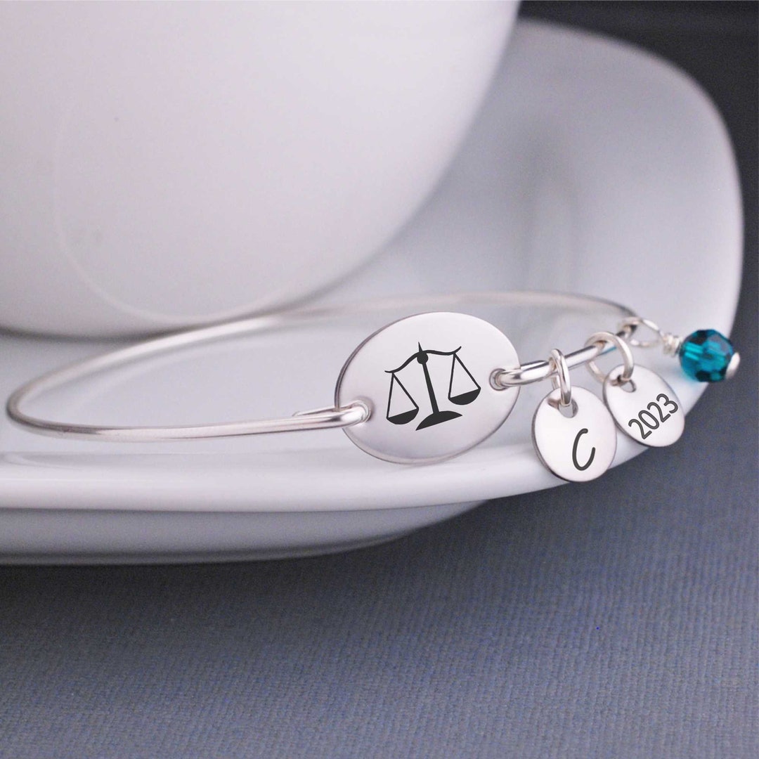 Scales of Justice Bracelet, Gift for Lawyer, Law School Graduate Gift ...