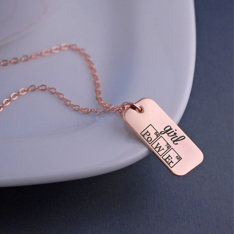 Girl Power Periodic Table Elements Necklace, Inspirational Jewelry ...