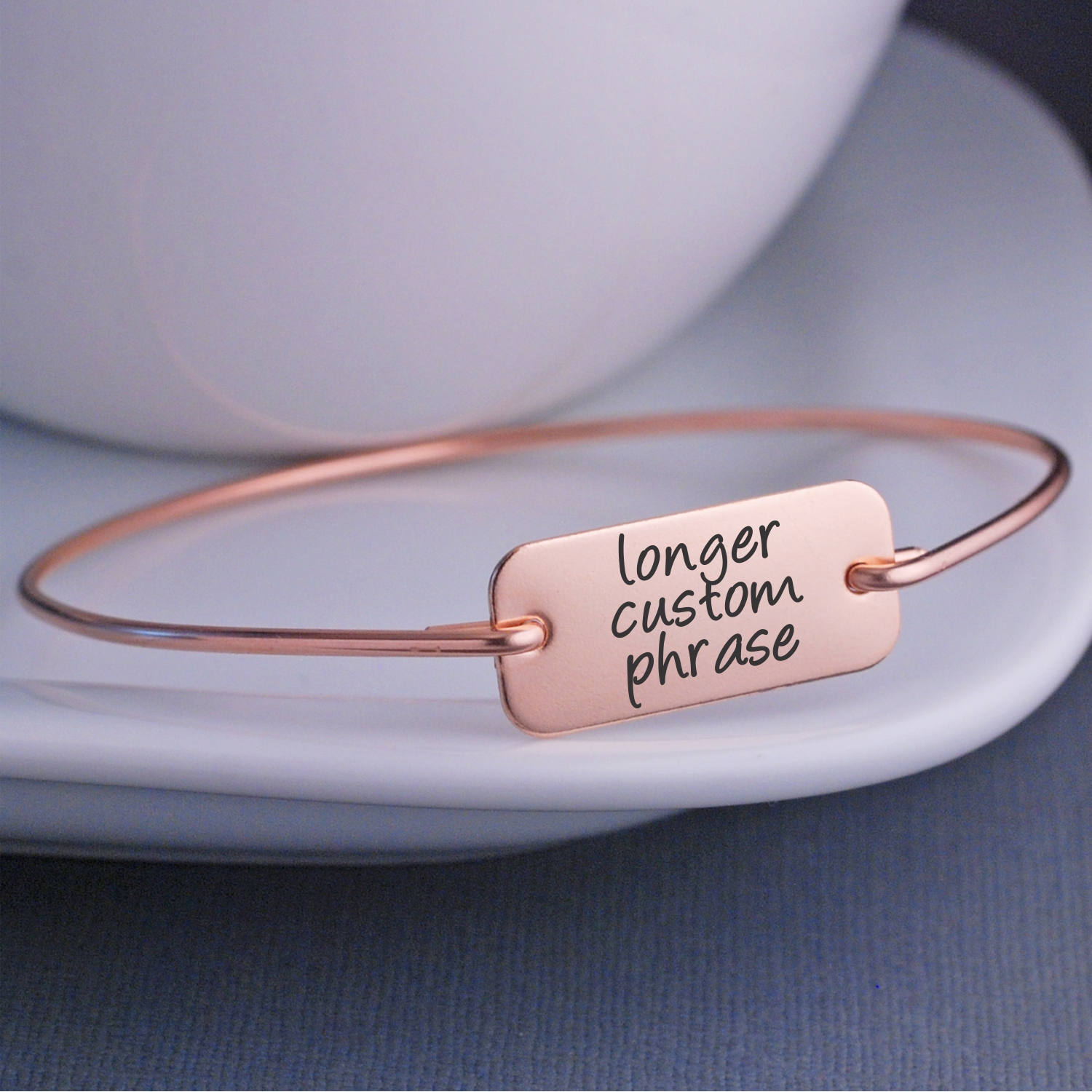 Design Your Own Engraved Bangle Bracelet Custom Message | Etsy