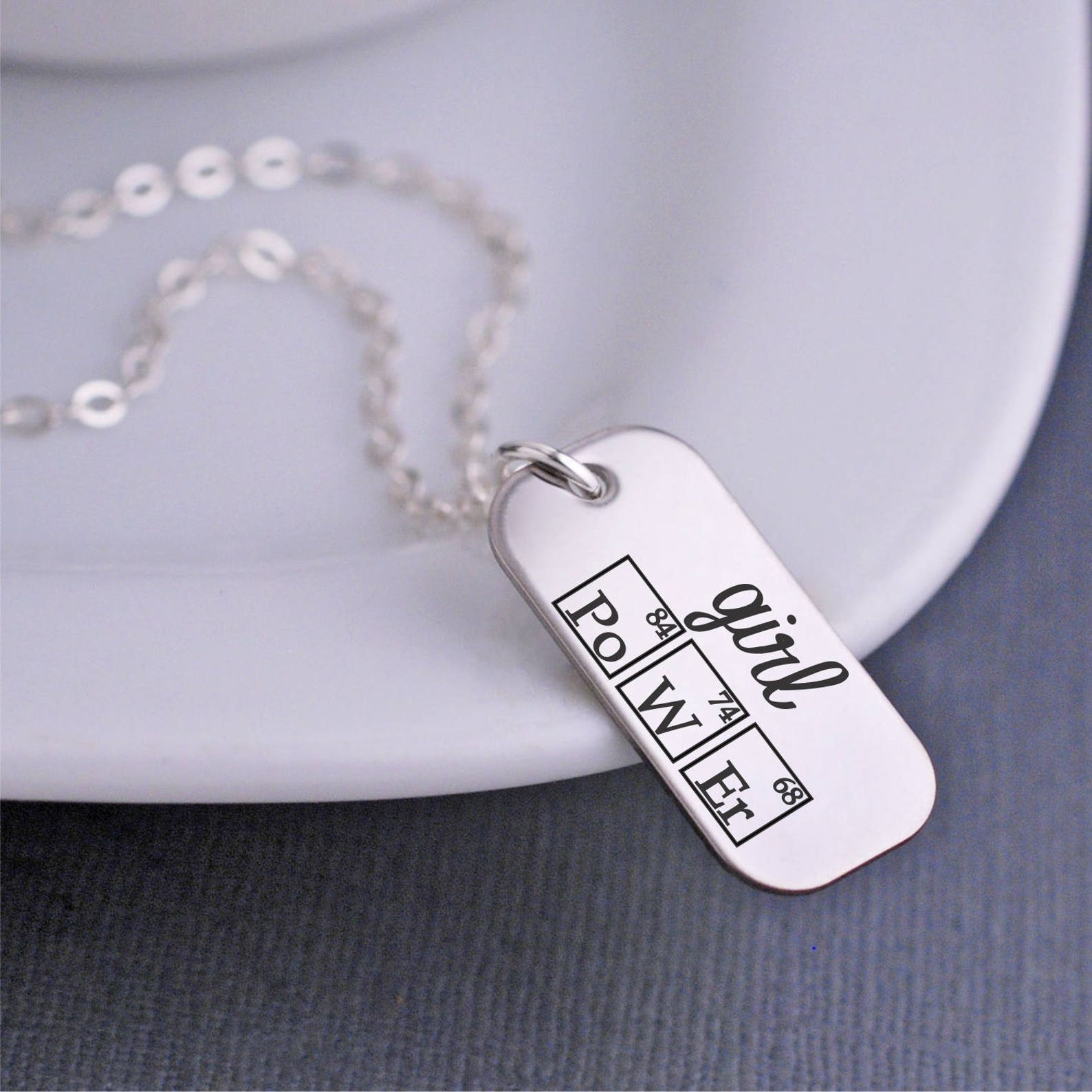 Girl Power Periodic Table Elements Necklace Inspirational - Etsy