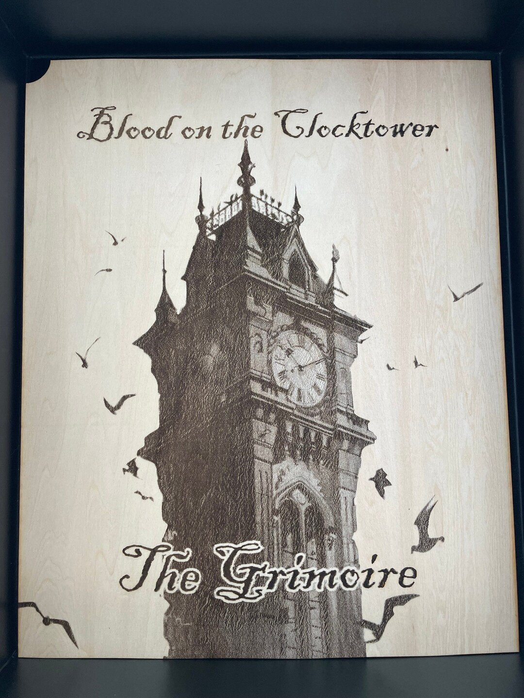 Laser Engraved Blood on the Clocktower Wooden Grimoire Covers (2 Unique ...