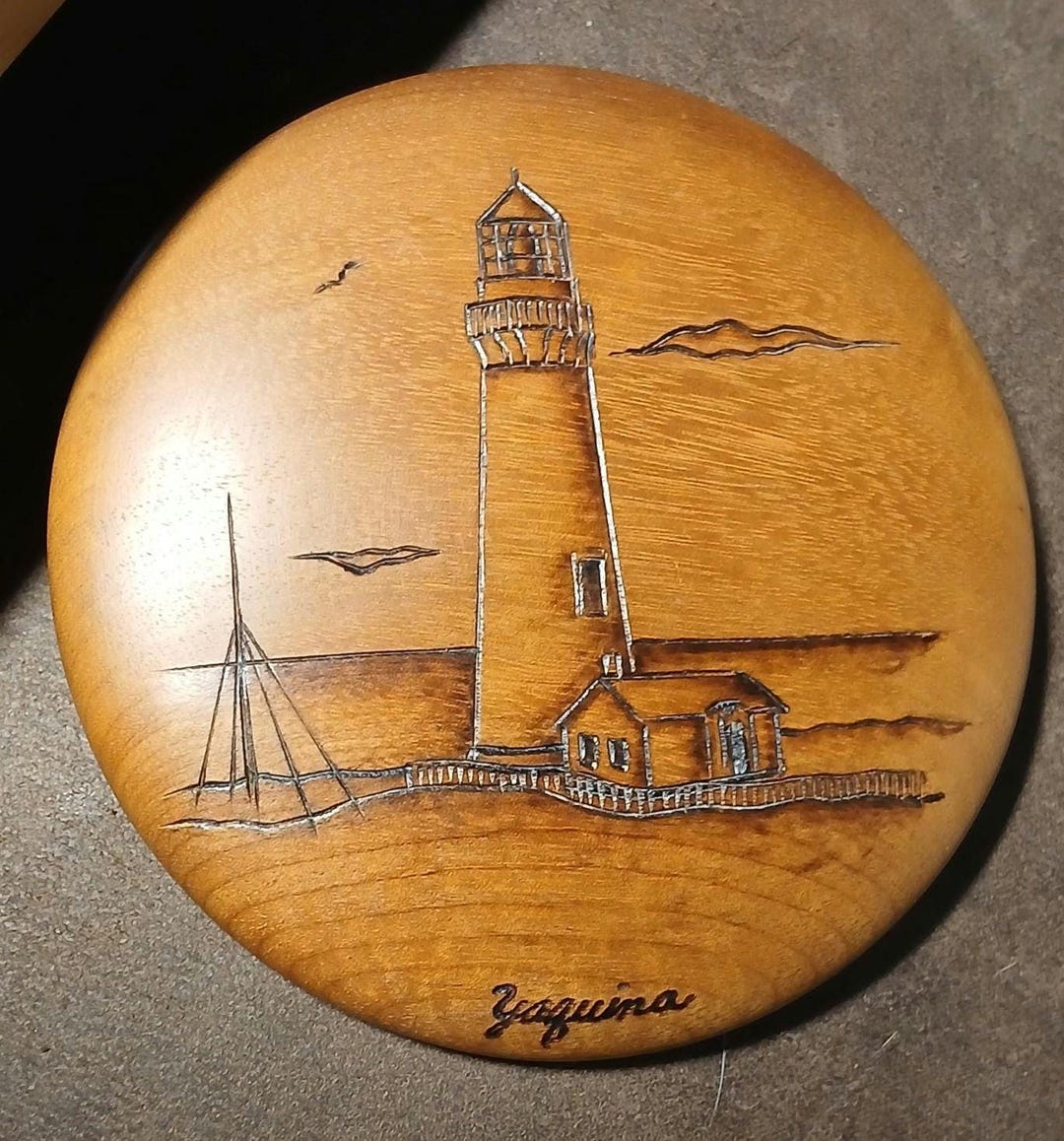 Small Yaquina Lighthouse Wall Etching - Etsy