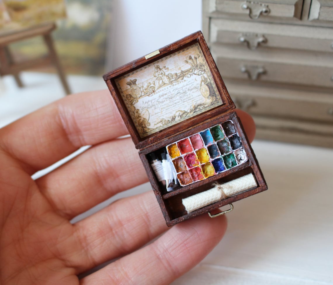 Dolls House Miniature Artist's Paint Box Set in 1:12 Scale - Etsy
