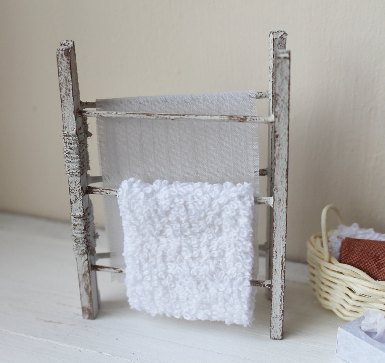 Dolls House Miniature Shabby Drying Rack With Towel and Sheet - Etsy UK