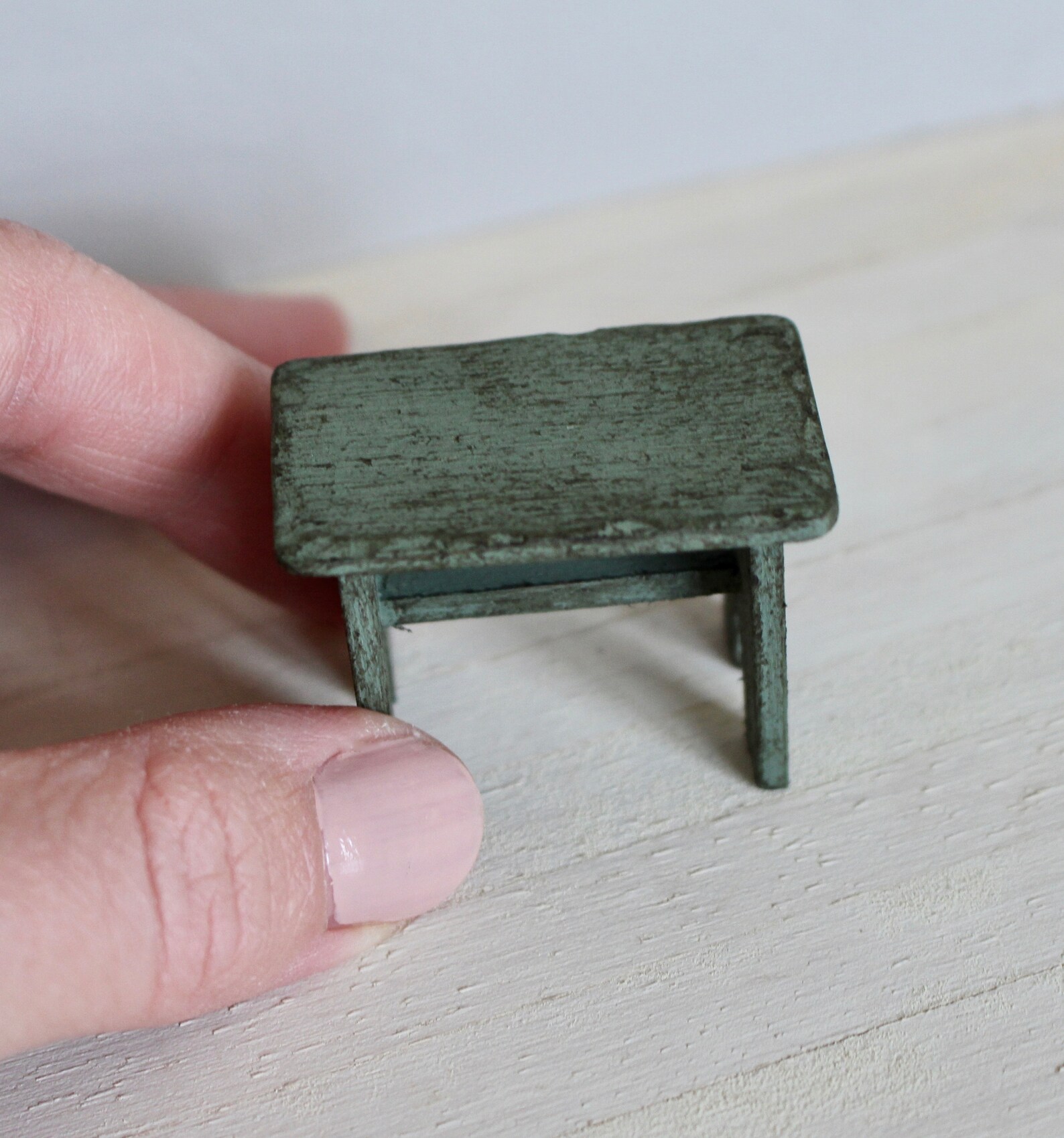Dolls House Miniature Green Stool - Etsy