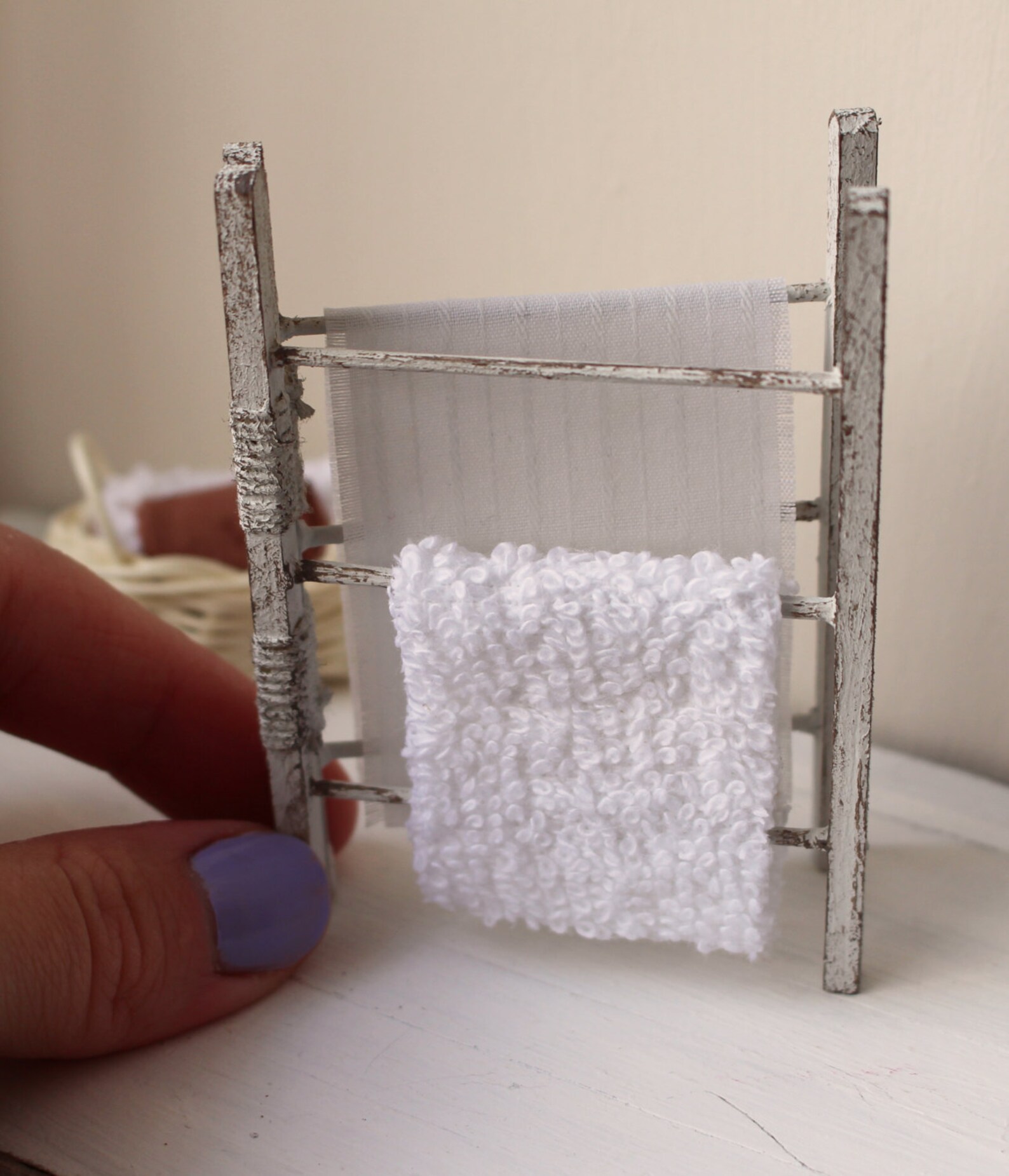 Dolls House Miniature Shabby Drying Rack With Towel and Sheet - Etsy UK