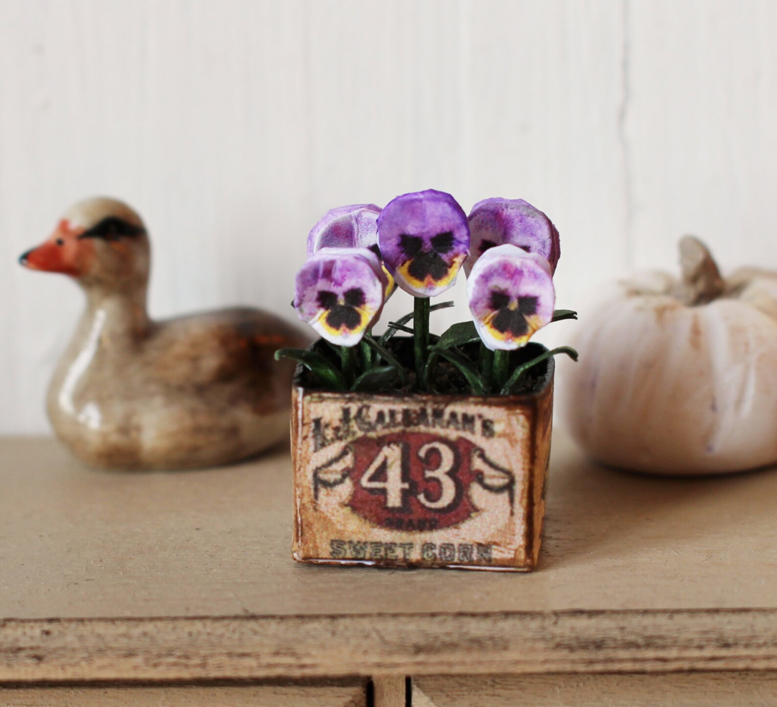 Dolls House Miniature Pansy Planter | Etsy