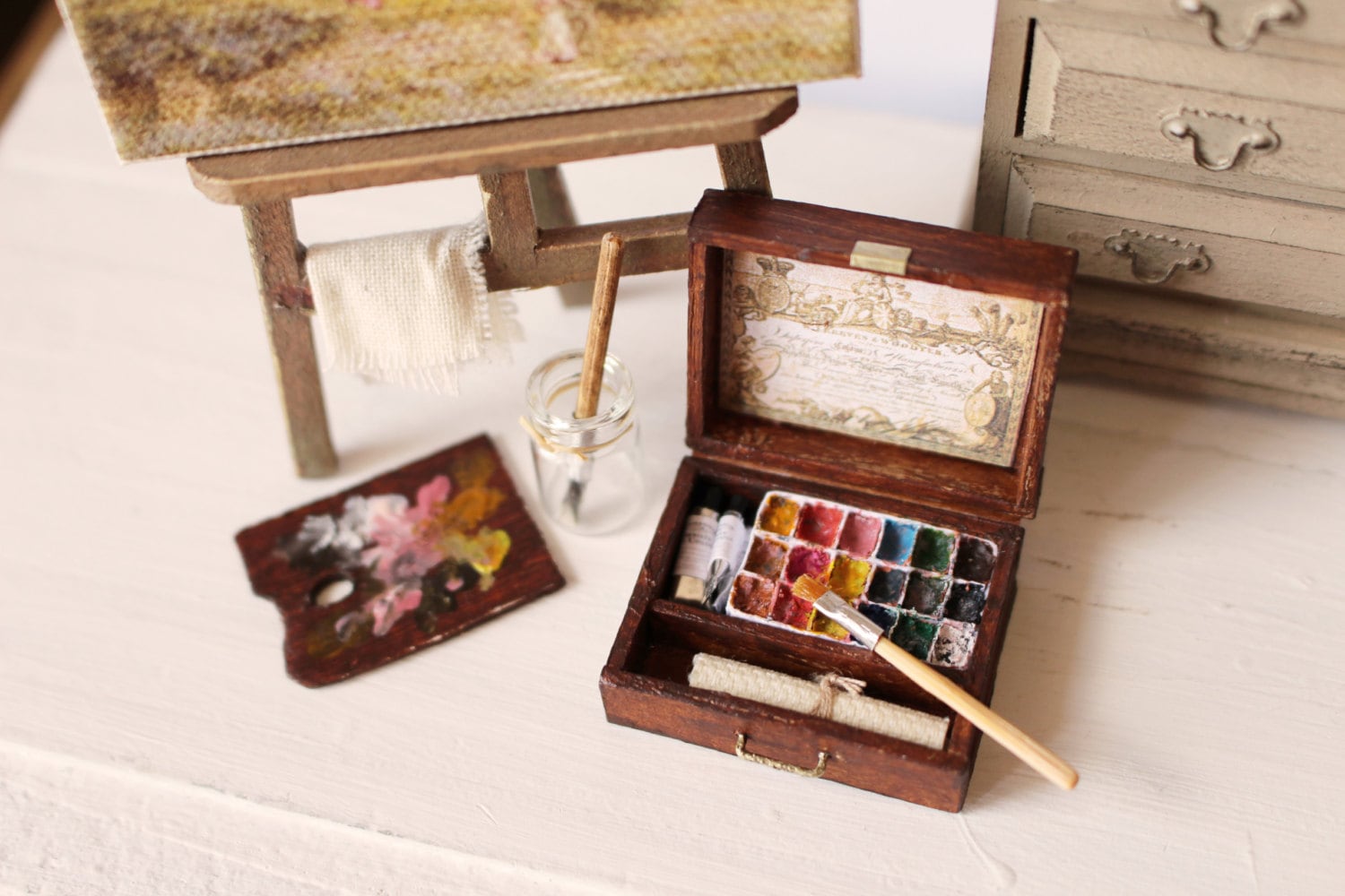 Dolls House Miniature Artist's Paint Box Set in 1:12 Scale - Etsy