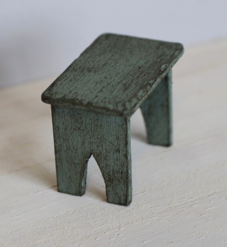 Dolls House Miniature Green Stool - Etsy