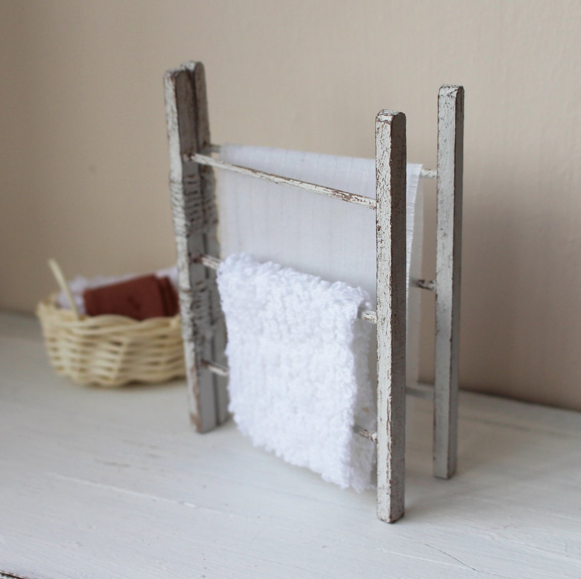 Dolls House Miniature Shabby Drying Rack With Towel and Sheet - Etsy UK