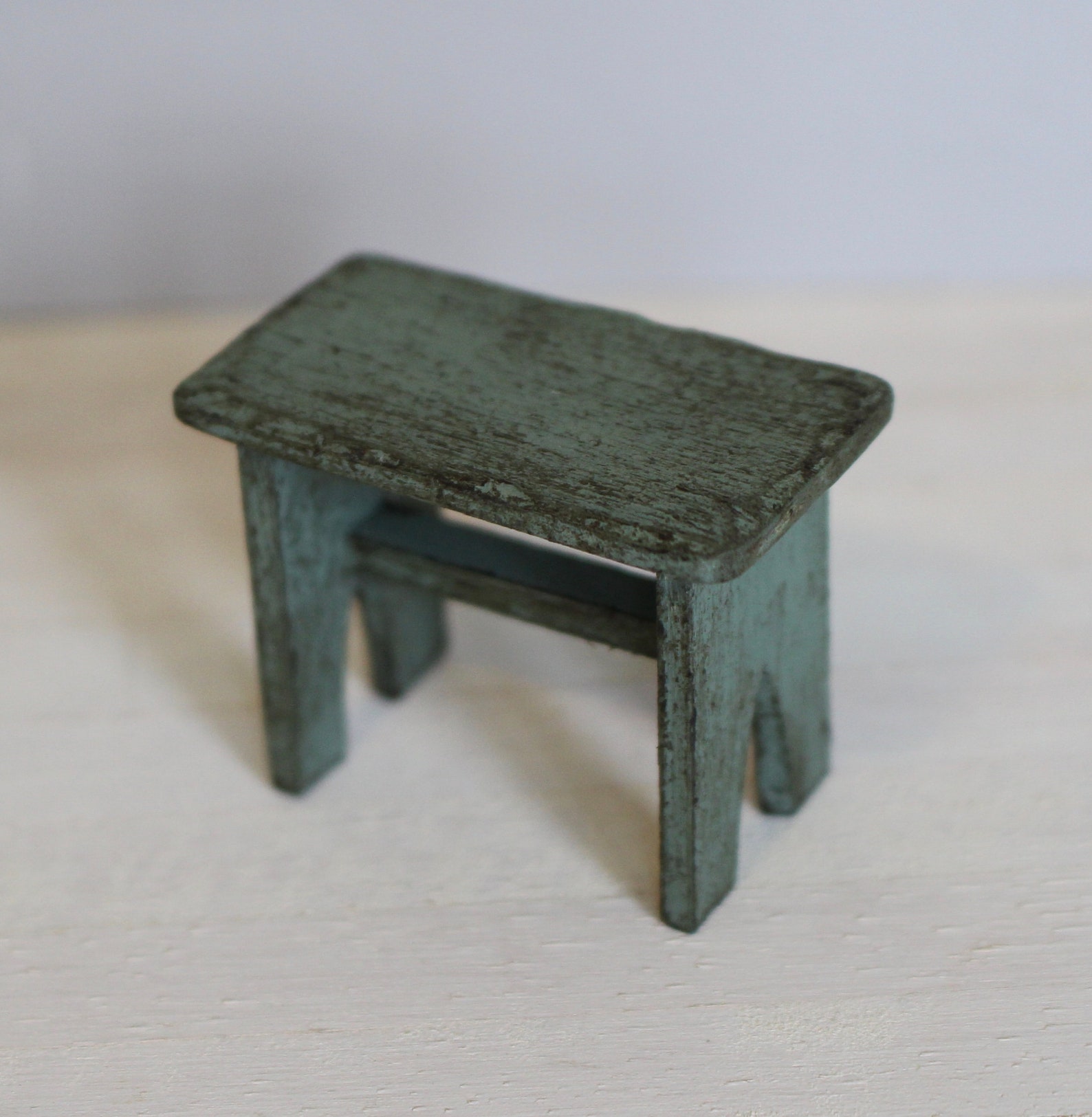Dolls House Miniature Green Stool - Etsy