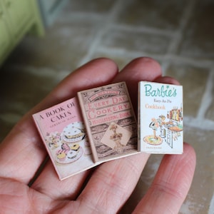 Dolls House Miniature Vintage Pink Cookbooks Books Trio 1:12th Scale - Etsy