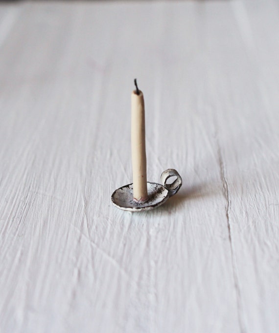 Dolls House Miniature White Candlestick | Etsy