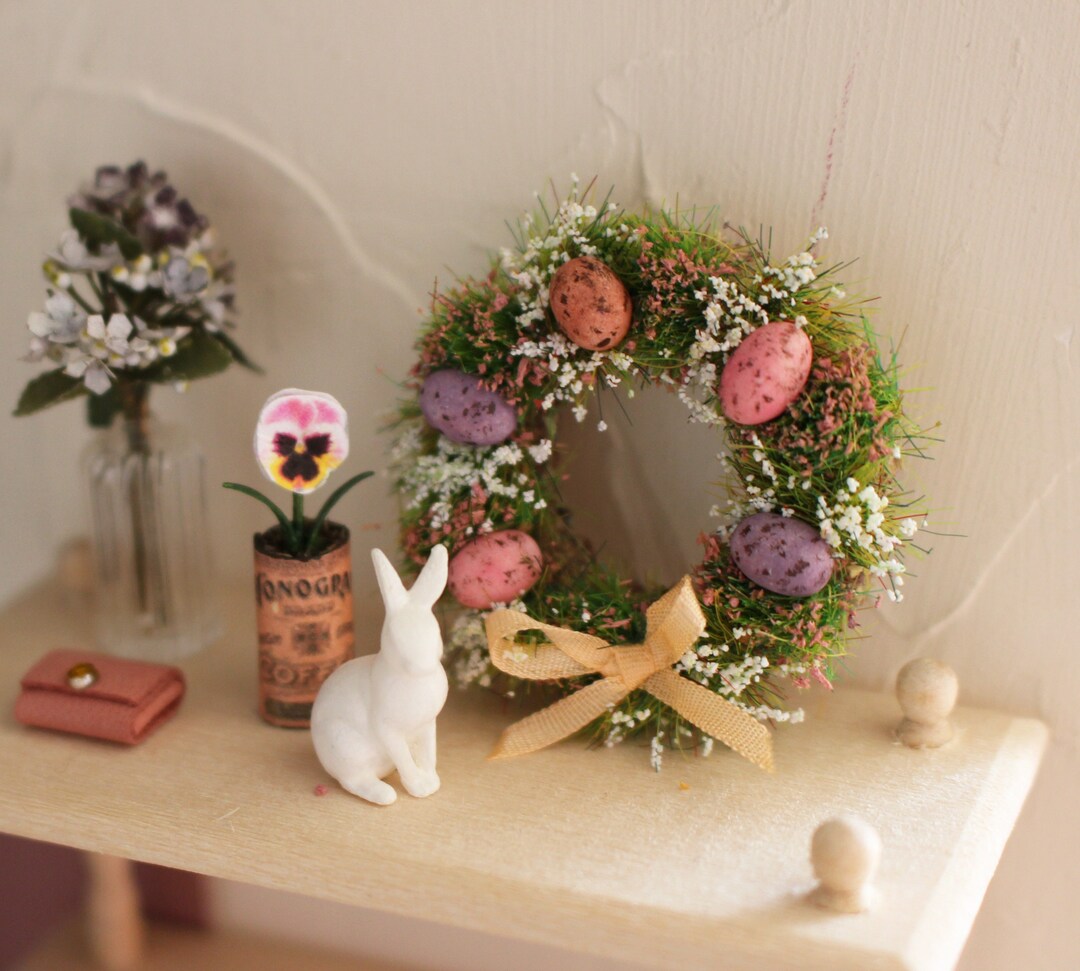 Dolls House Miniature Spring Easter Egg Wreath 12th Scale 1:12 - Etsy