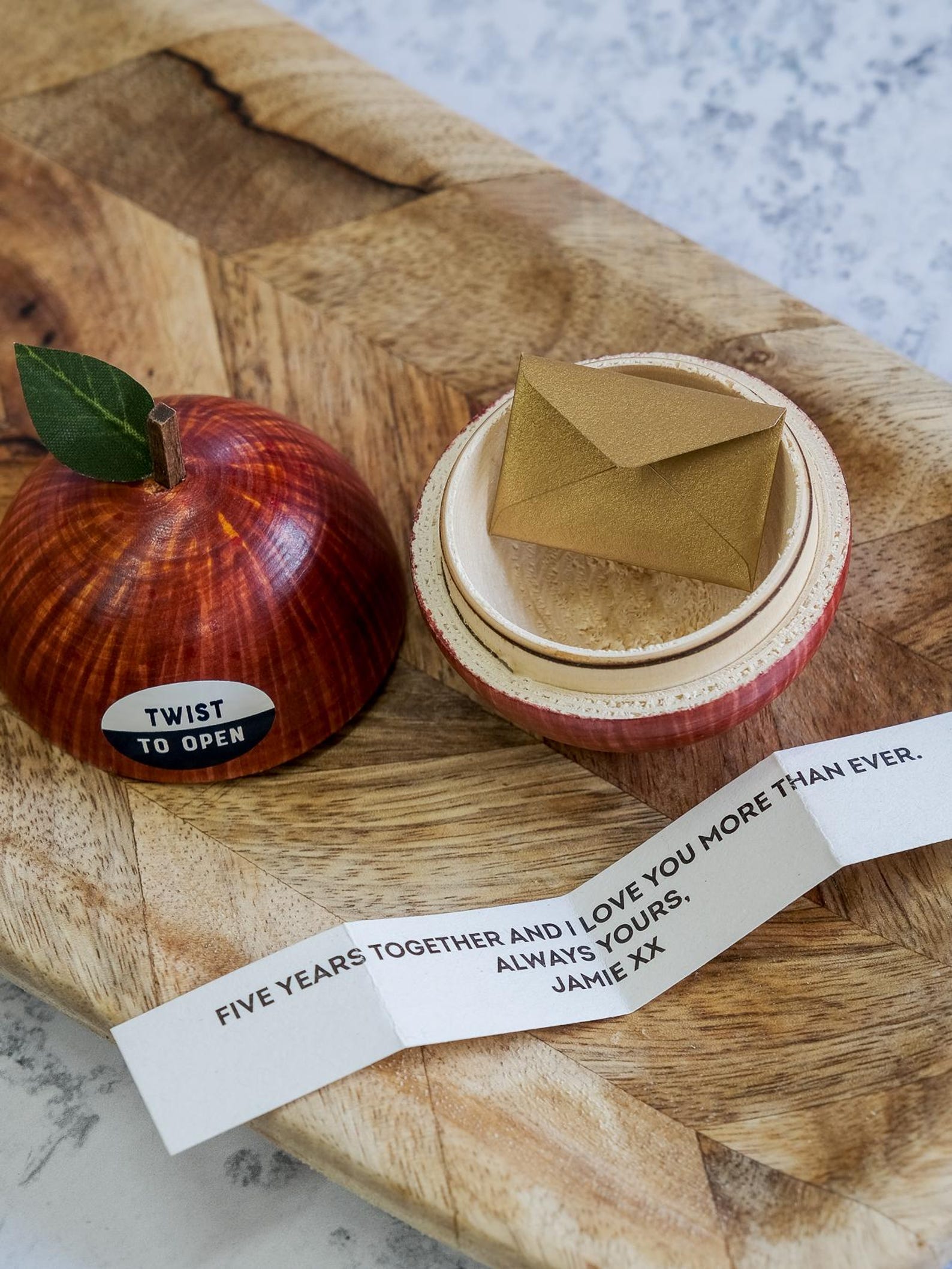 Personalised Wooden Apple With Secret Message - Valentines Day Gift ...