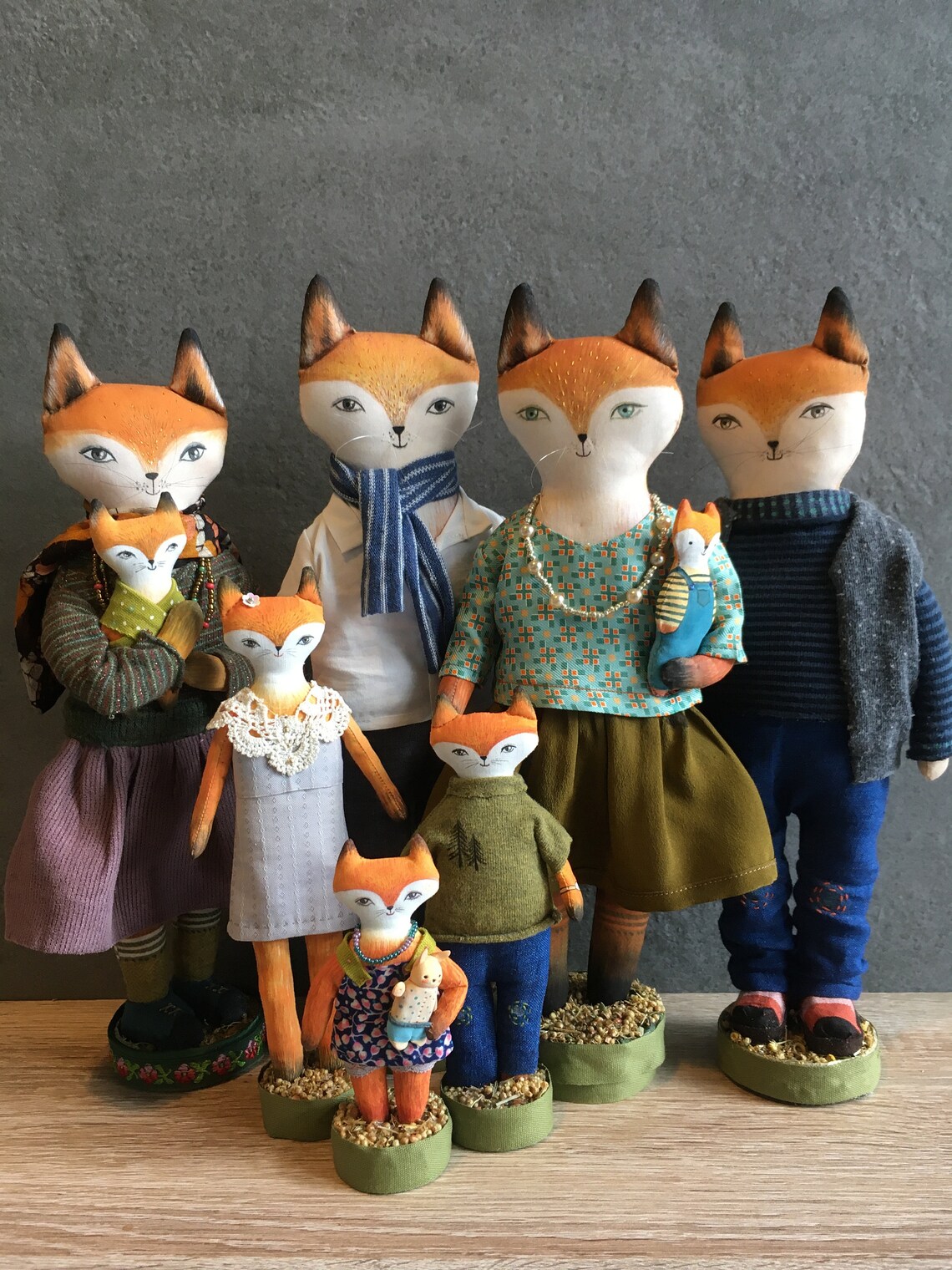 Collectible Handcrafted Fox: Adorable Plush Animals Family Create Your ...