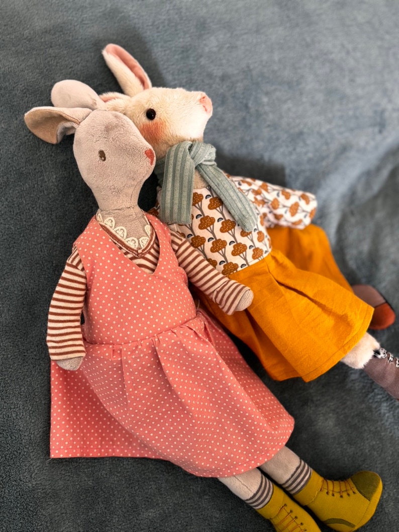 Bunny Soft Toy, Cute Pink Bunny Plush, Handmade Toy, Long-eared Rabbit ...