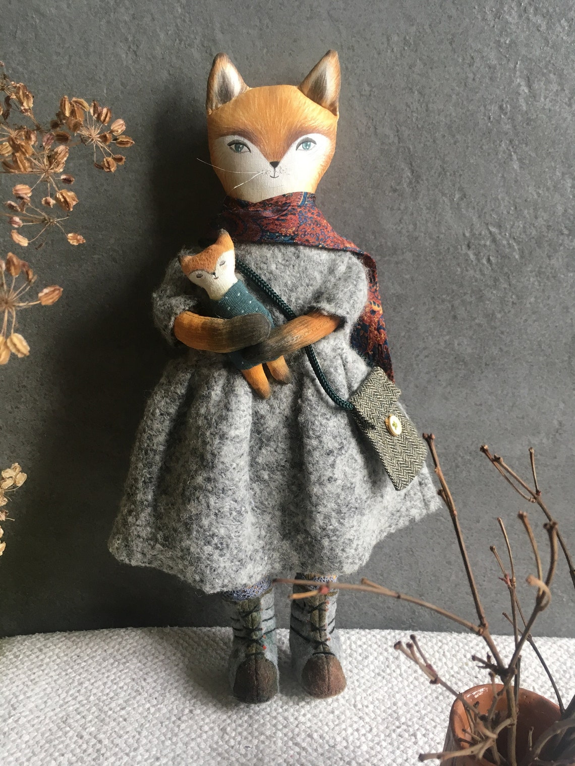 Collectible Handcrafted Fox: Adorable Plush Animals Family Create Your ...