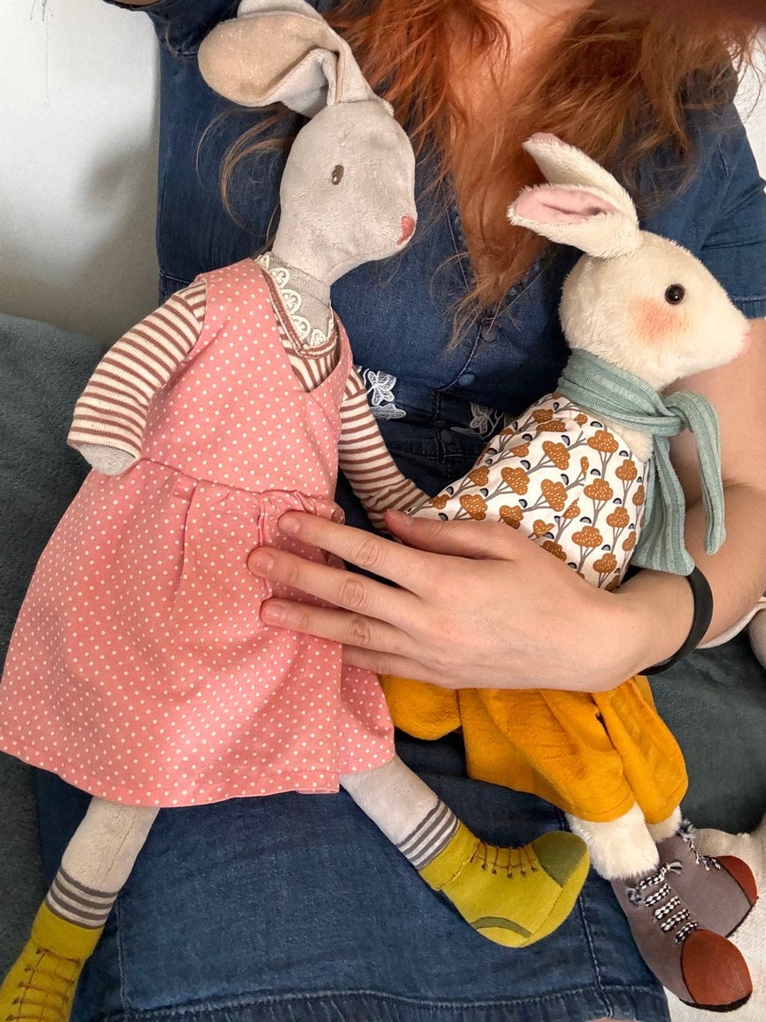 Bunny Soft Toy, Cute Pink Bunny Plush, Handmade Toy, Long-eared Rabbit ...