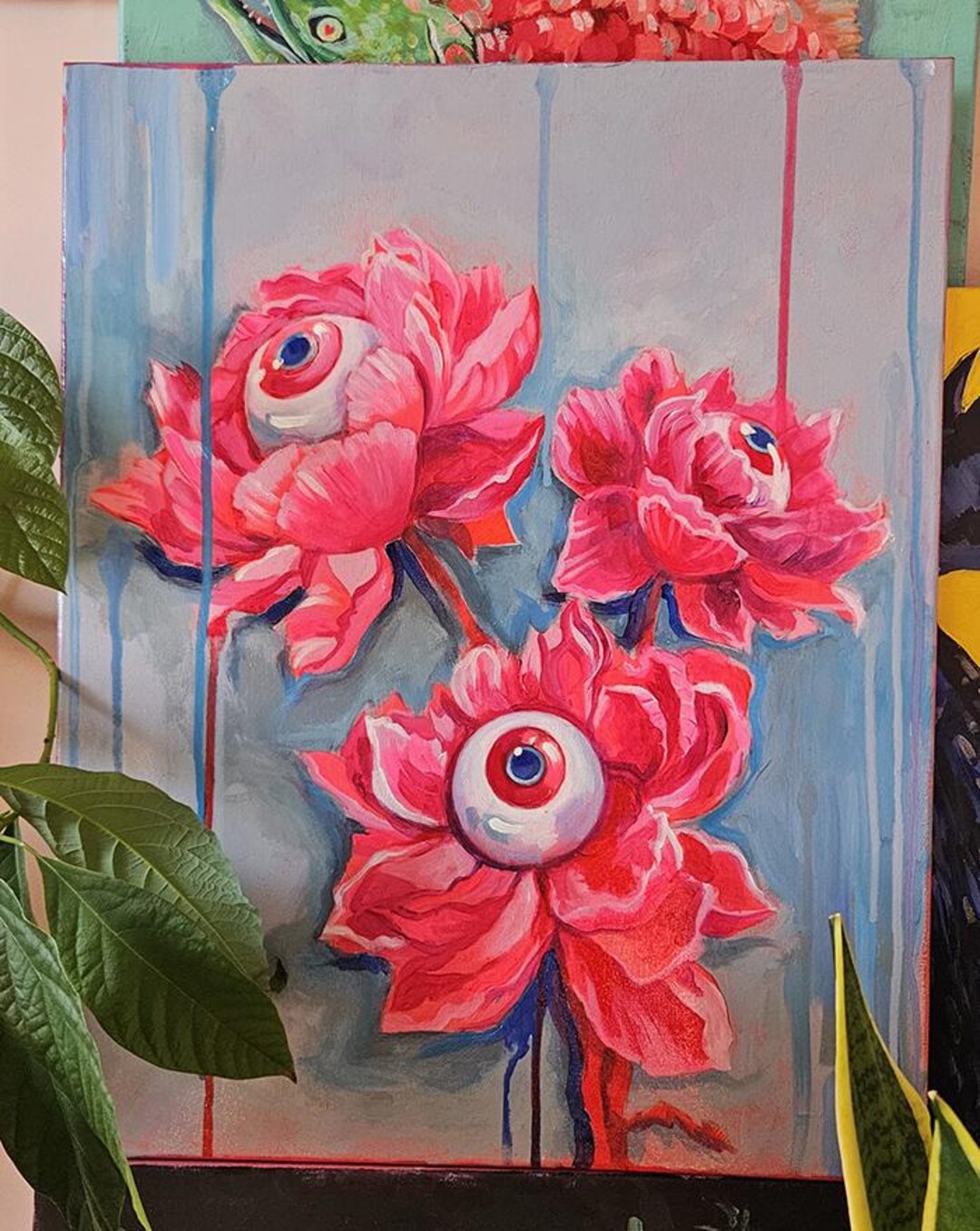 Eyeball Flowers ORIGINAL PAINTING - Etsy
