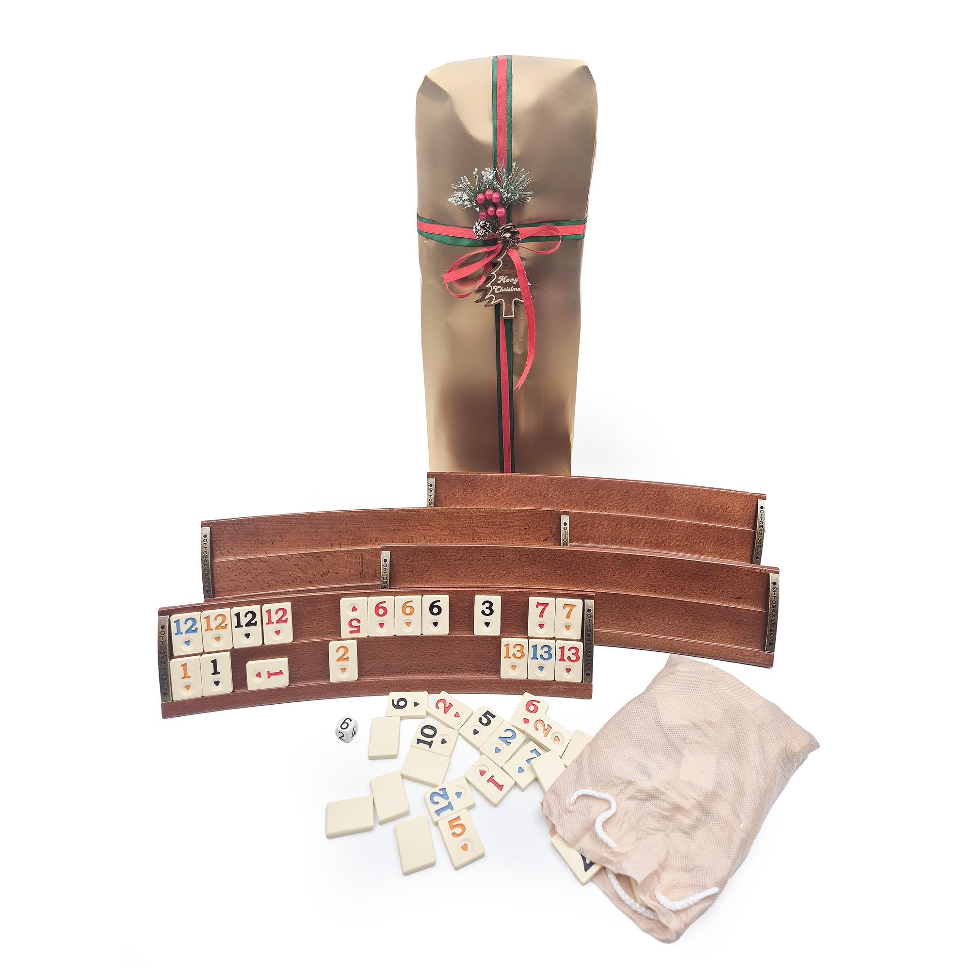 Handmade Walnut Wood Rummy Cube Game Set: Engraved Okey Takimi - Etsy