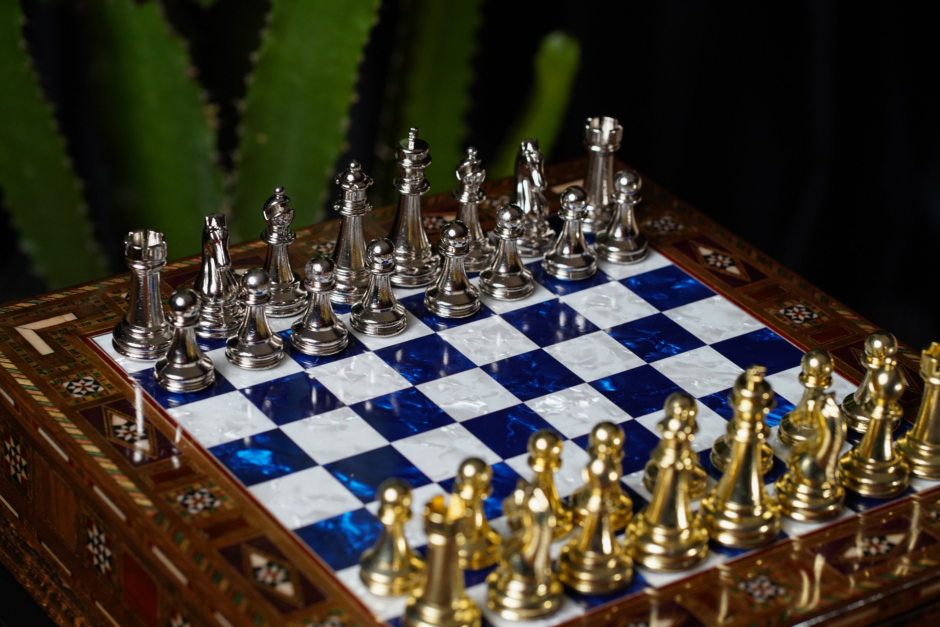 Luxury Chess Board With Storage Classic Chess Pieces Handmade Chess Set ...