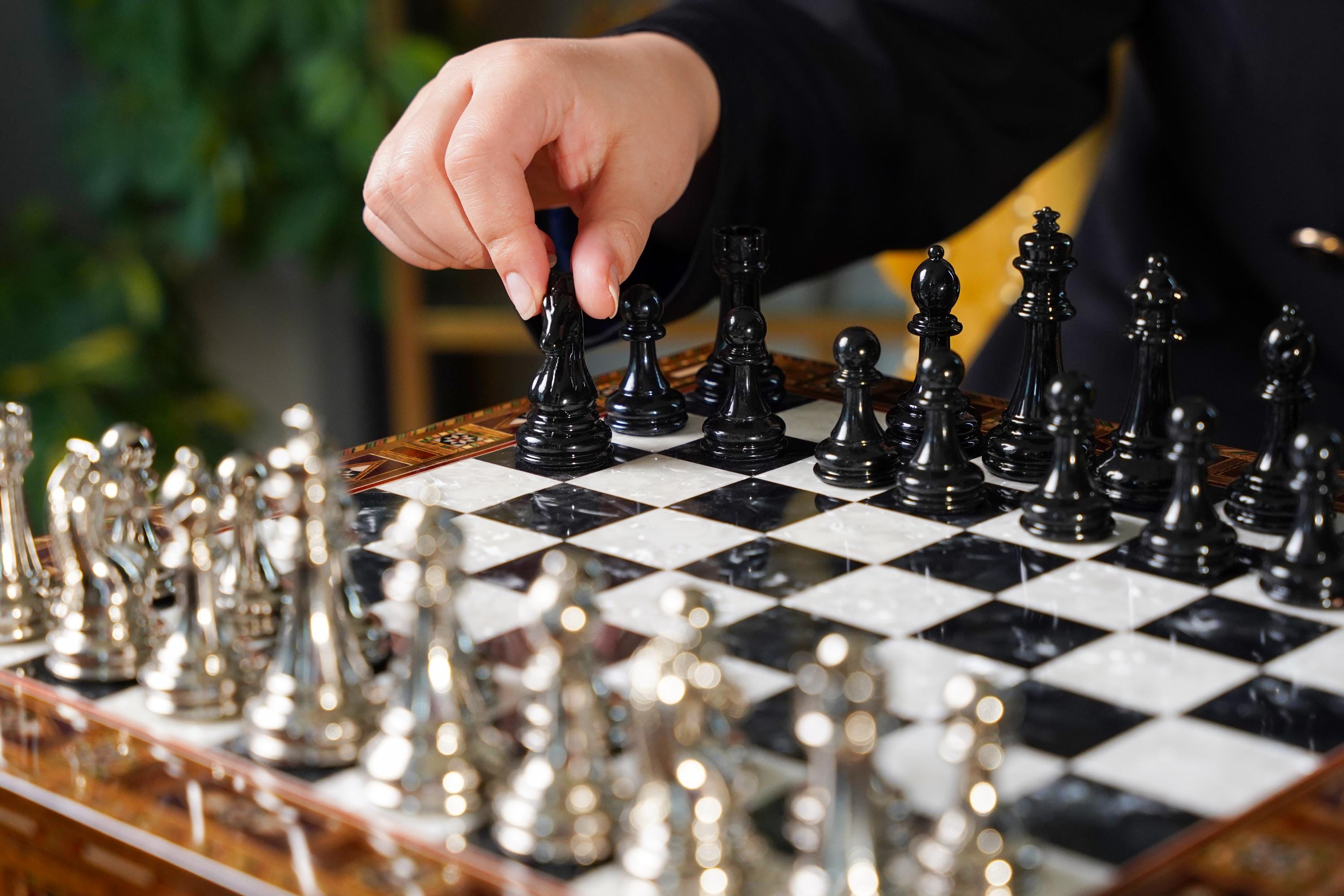 Luxury Chess Set With Board Handmade Custom Chess Board With Storage ...