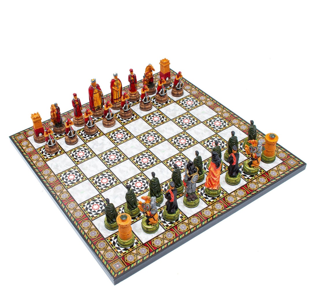 Unique Chess Set With Camelot Chess Pieces or Crusaders Themed Figures ...