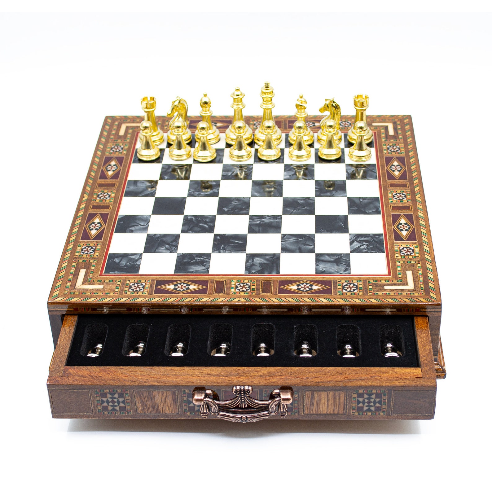 Premium Chess Set Handmade Wooden Chess Board With Storage Personalize ...