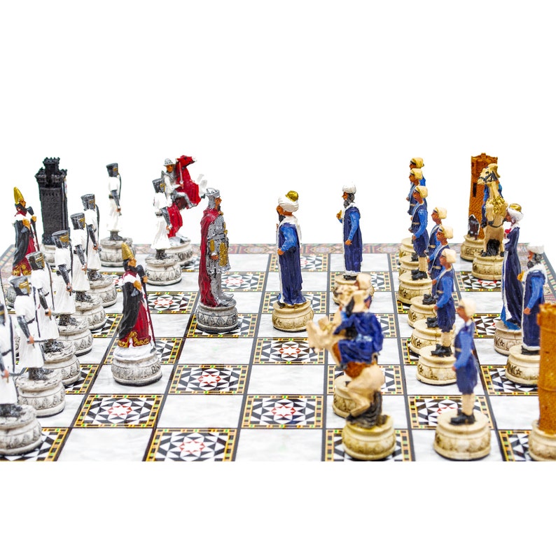 Unique Chess Set With Camelot Chess Pieces or Crusaders Themed Figures ...